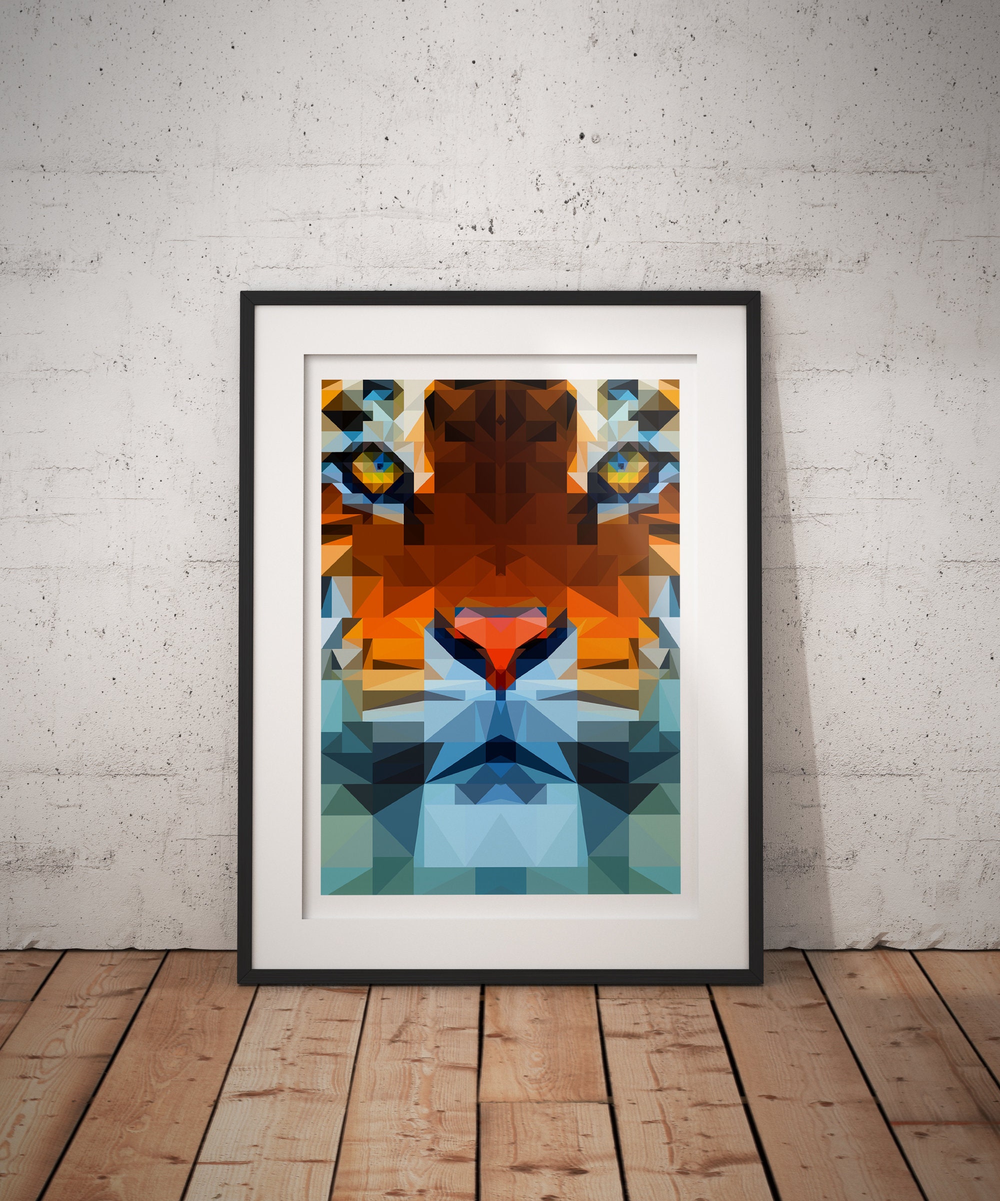 Geometric Tiger Print Tiger Wall Art Tiger Head Poster | Etsy