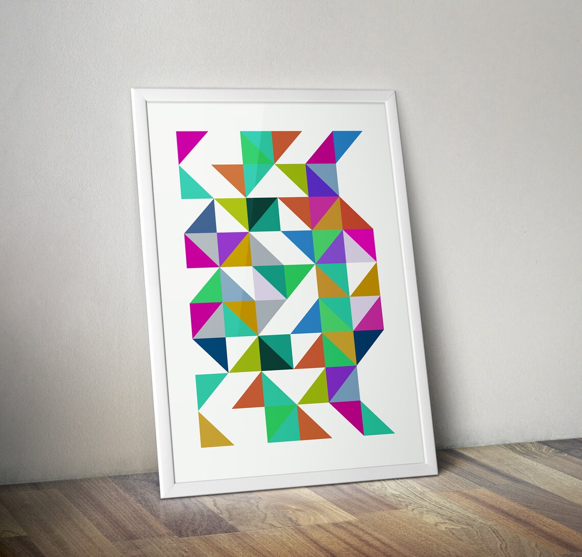 Geometric Print Triangles Print Abstract Art Geometric Wall - Etsy