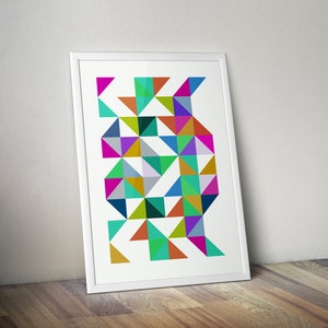 Geometric Print, Triangles Print, Abstract Art, Geometric Wall Art ...