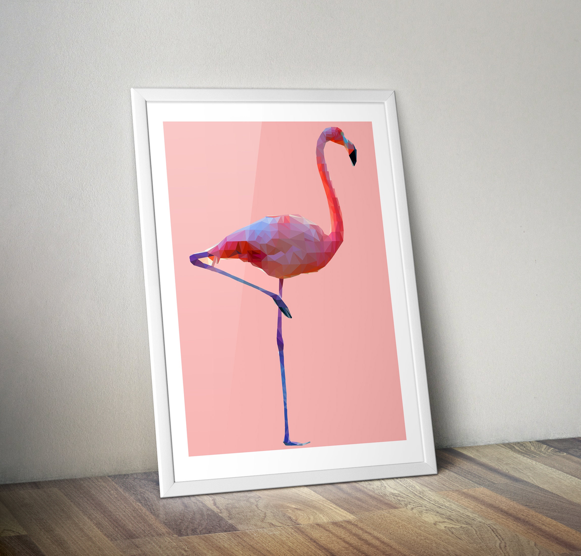 Flamingo Poster Flamingo Art Print Pink Flamingo Print - Etsy