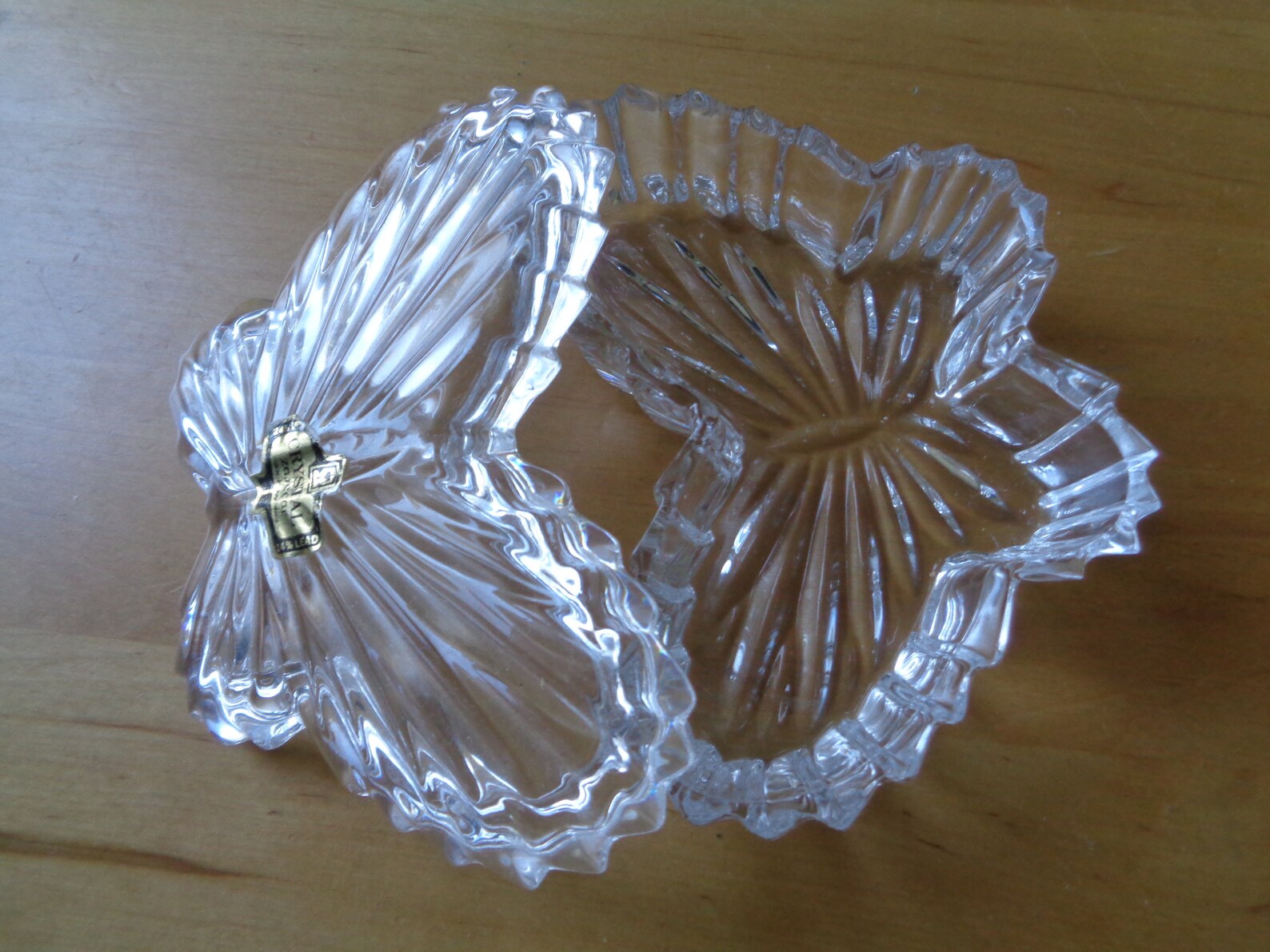Vintage Zajecar Crystal Dish Made in Jugoslavia, Small Butterfly Shaped ...