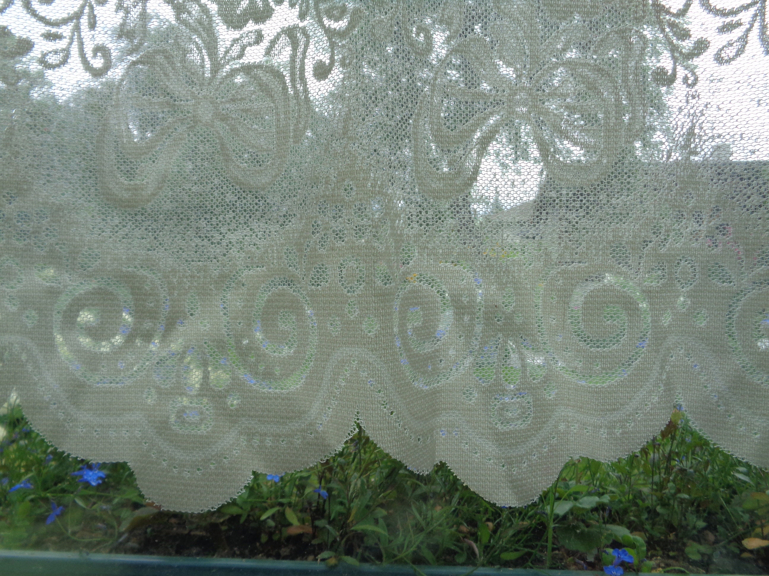 Vintage Curtain Valance Cream Color Lace Curtain H27x W60 Polyester ...