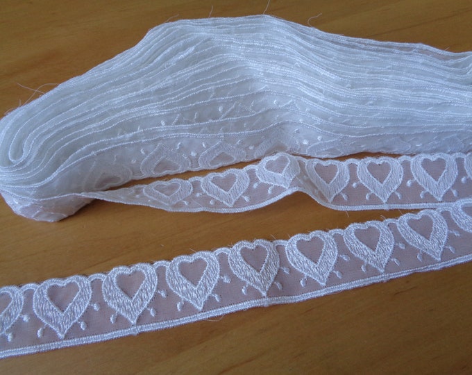 5 Yards Off-white Heart Lace Trim, White Trim, Cotton Trim, Trim Lot ...
