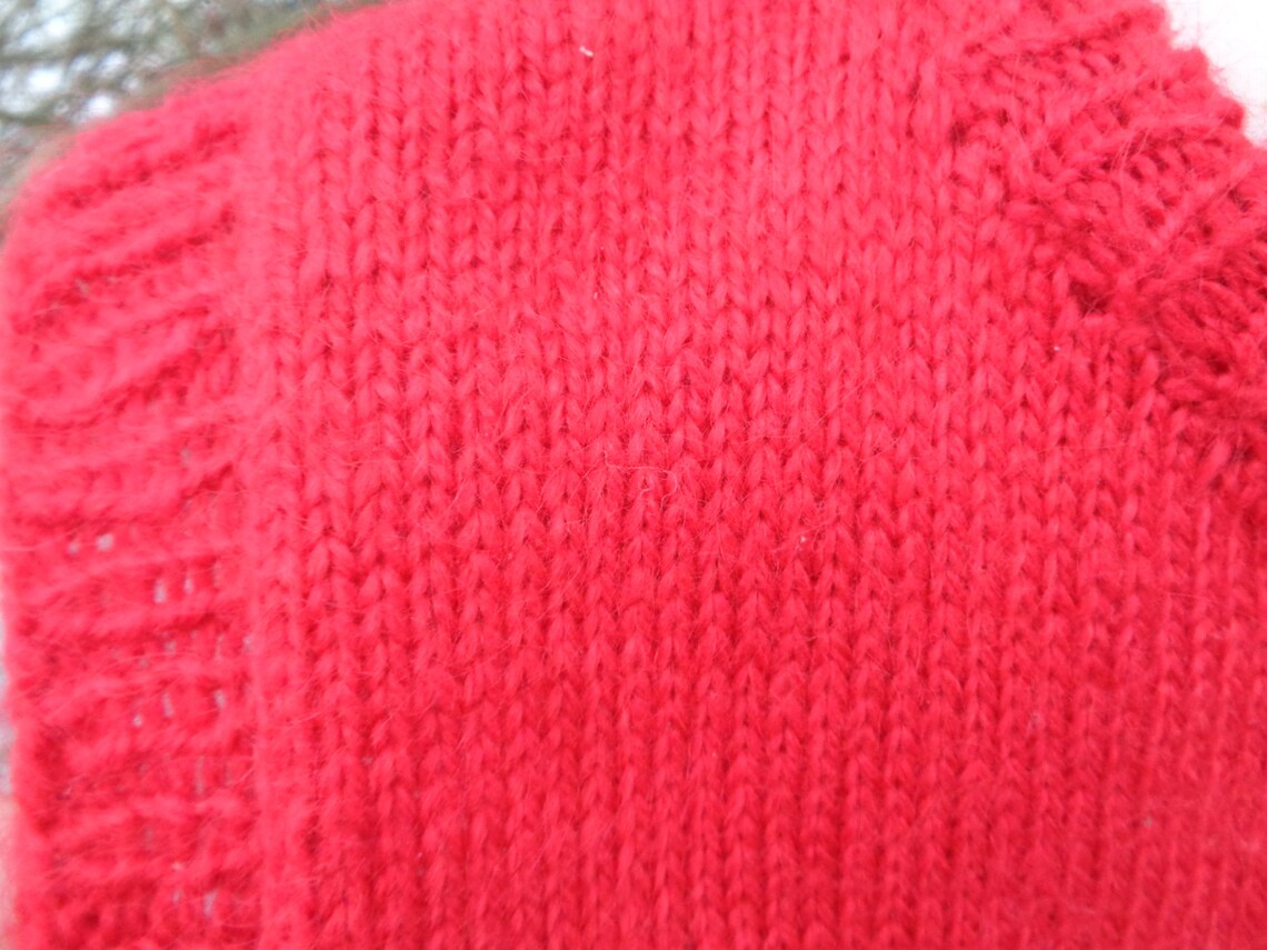 Vintage Knitwear Vintage Vest Solid Red Hand Knitted Vest - Etsy