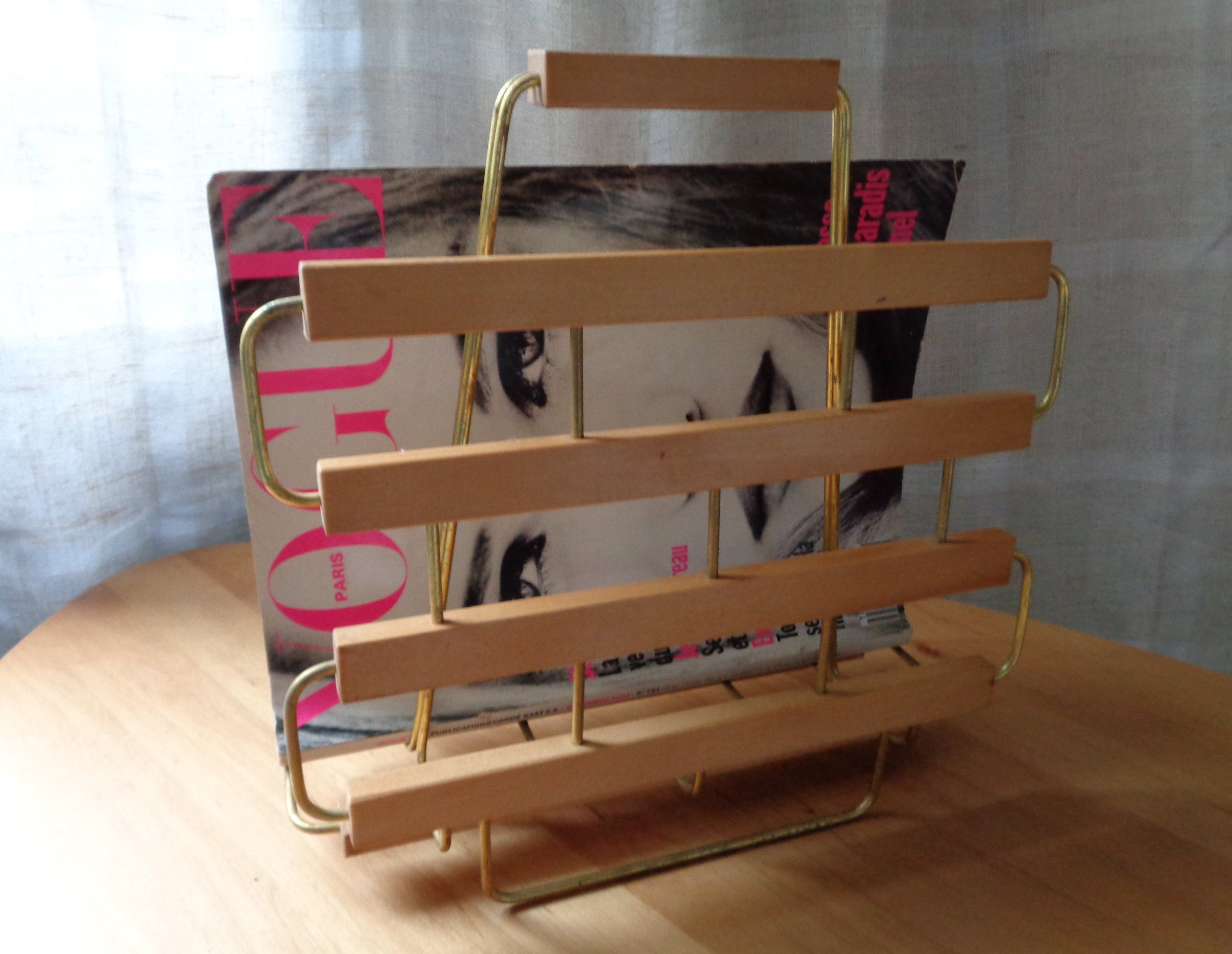 70s Soviet Vintage Magazine Holder Wooden Basket Wood & - Etsy