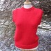 Vintage Knitwear Vintage Vest Solid Red Hand Knitted Vest - Etsy
