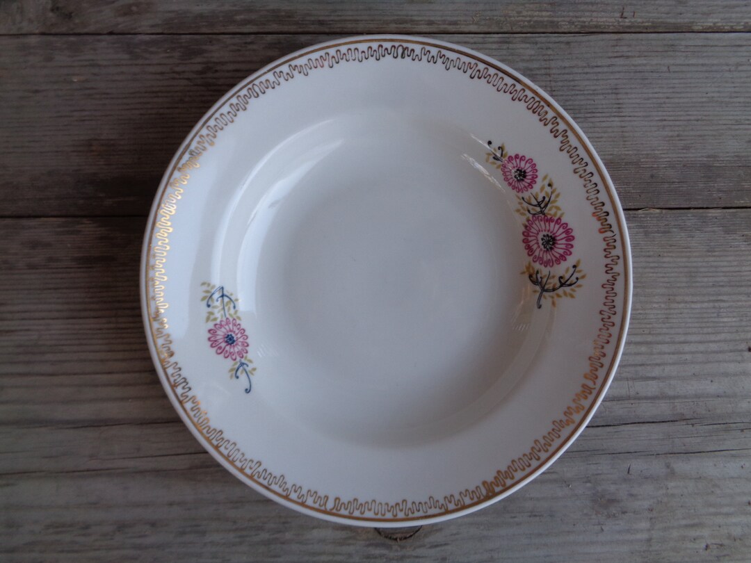 Soviet Vintage Plate Riga Porcelain Factory Soup Plate Retro Plate With ...