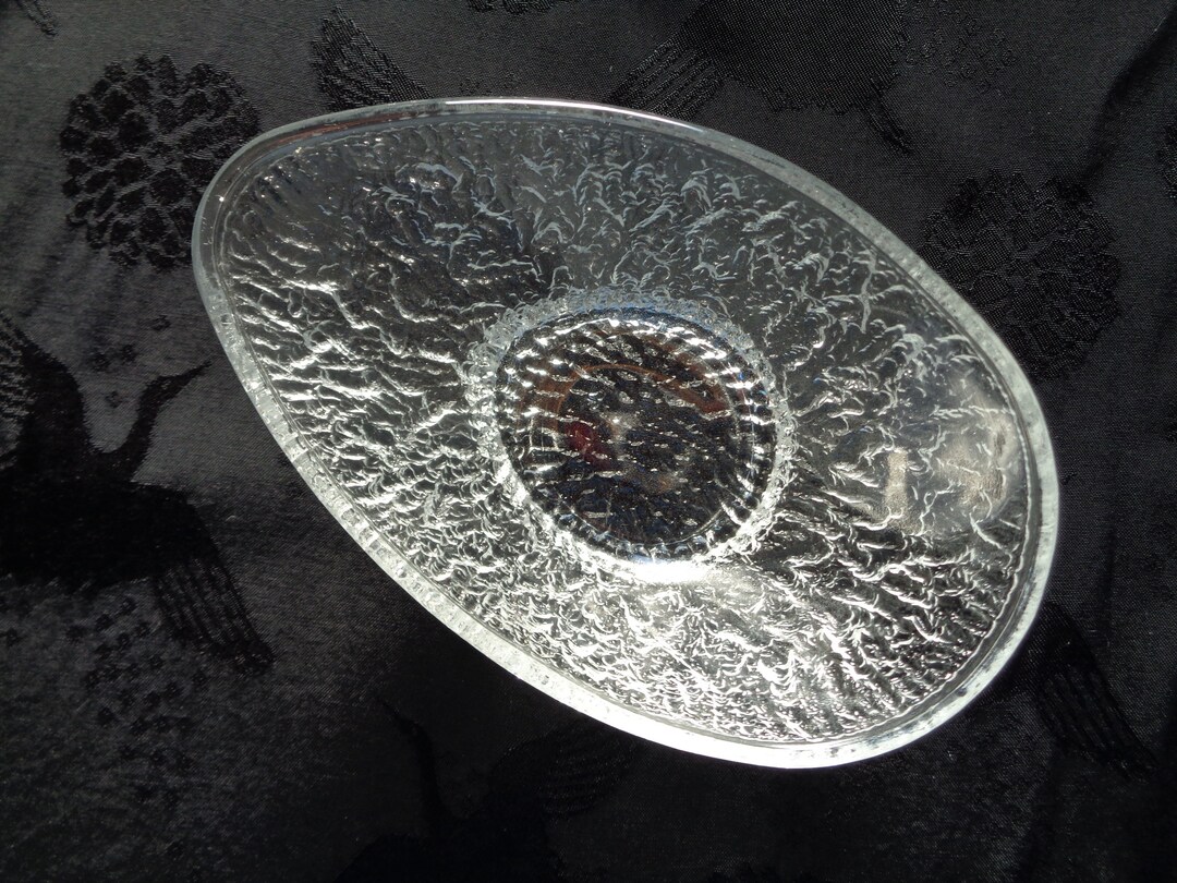 Vintage Pressed Glass Dish Size 14cm X 9cm; Clear Glass Appetizer Dish ...