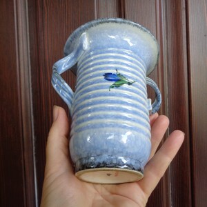 Czech Alienware Art Deco Pottery Vase H5"/ 13.5cm; Marble Grayish Blue ...