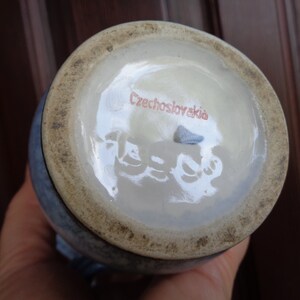 Czech Alienware Art Deco Pottery Vase H5"/ 13.5cm; Marble Grayish Blue ...