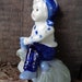 Vintage Porcelain Statuette Blue & White Hand Painted - Etsy