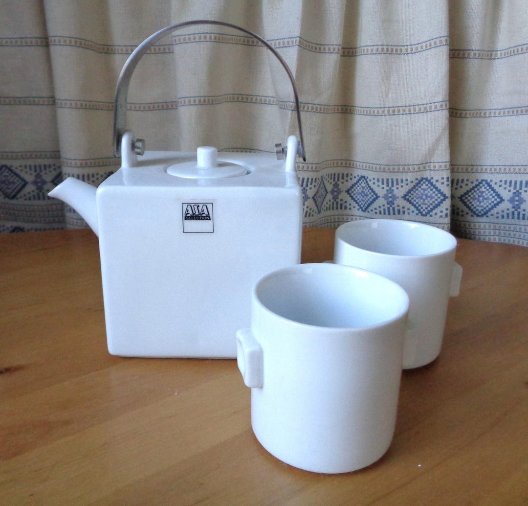 Modern German Porcelain ASA Selection Solid White Geometric Teapot With ...
