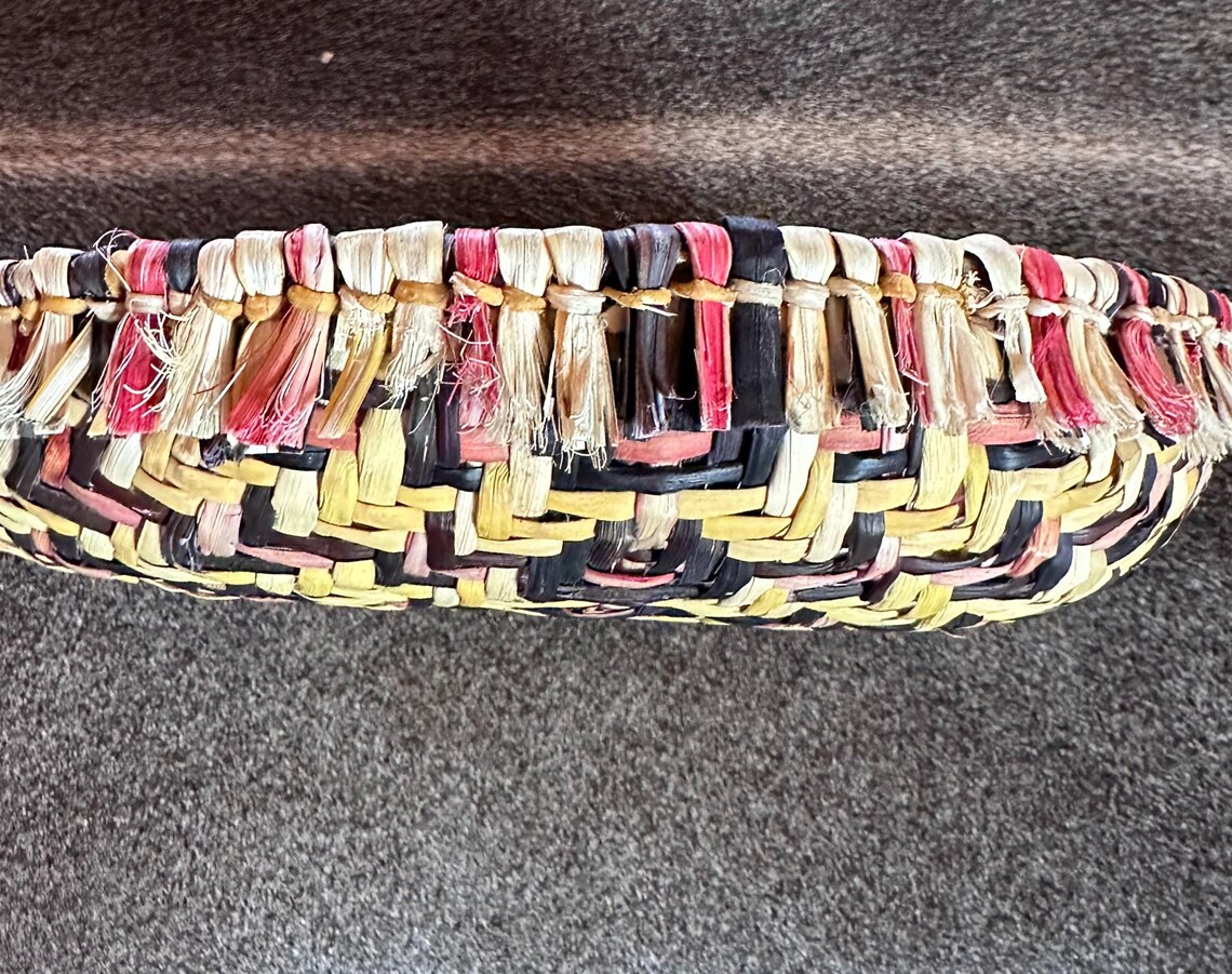 Native American Hopi Tribal Sifter Basket, Handwoven Yucca, Black, Red ...