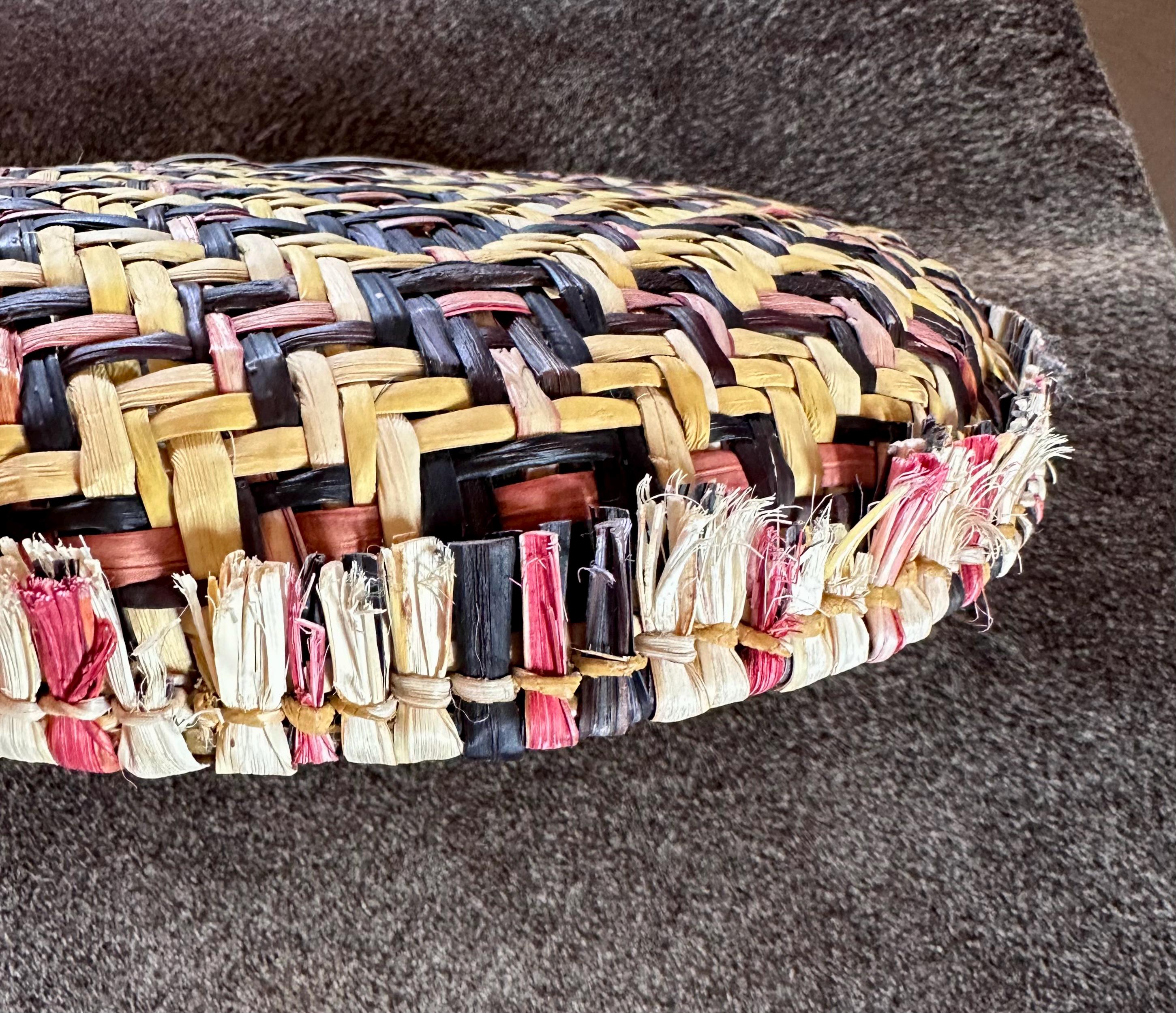 Native American Hopi Tribal Sifter Basket, Handwoven Yucca, Black, Red ...