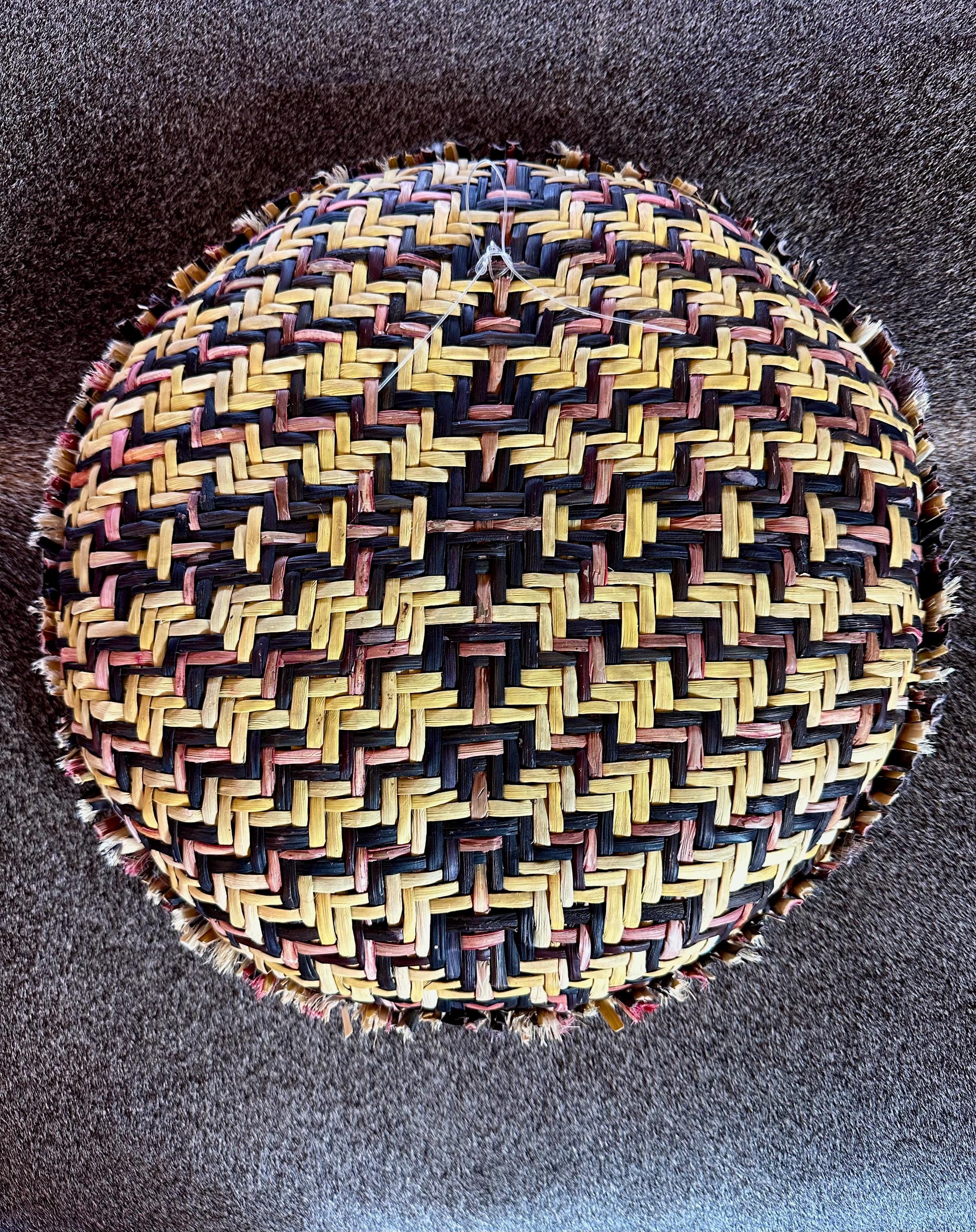 Native American Hopi Tribal Sifter Basket, Handwoven Yucca, Black, Red ...
