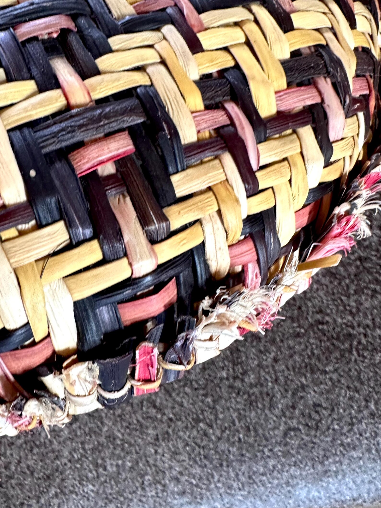 Native American Hopi Tribal Sifter Basket, Handwoven Yucca, Black, Red ...