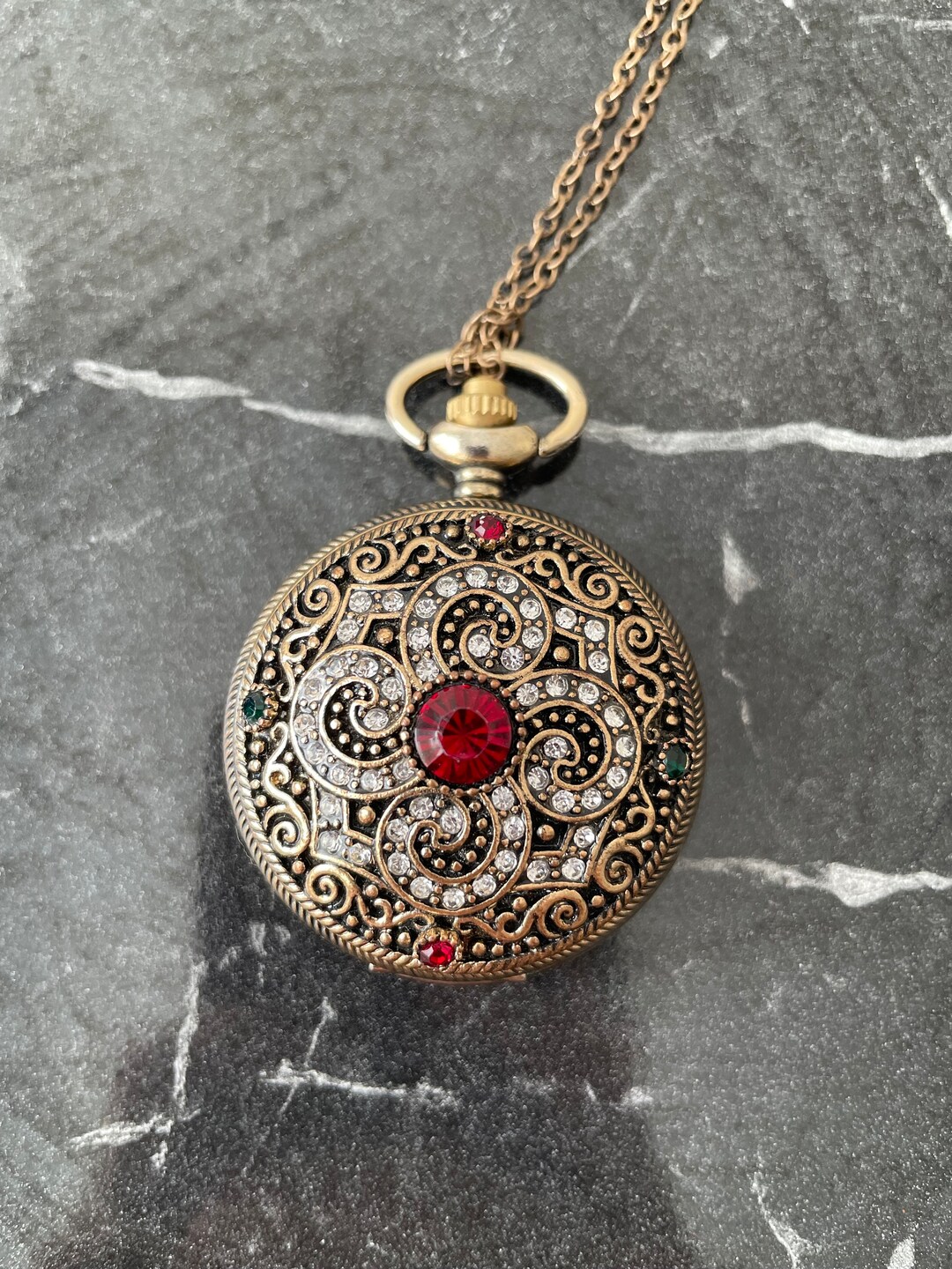 Pocket Watch With Cover and Chain,birthday Gift,vintage Pocket Watch ...