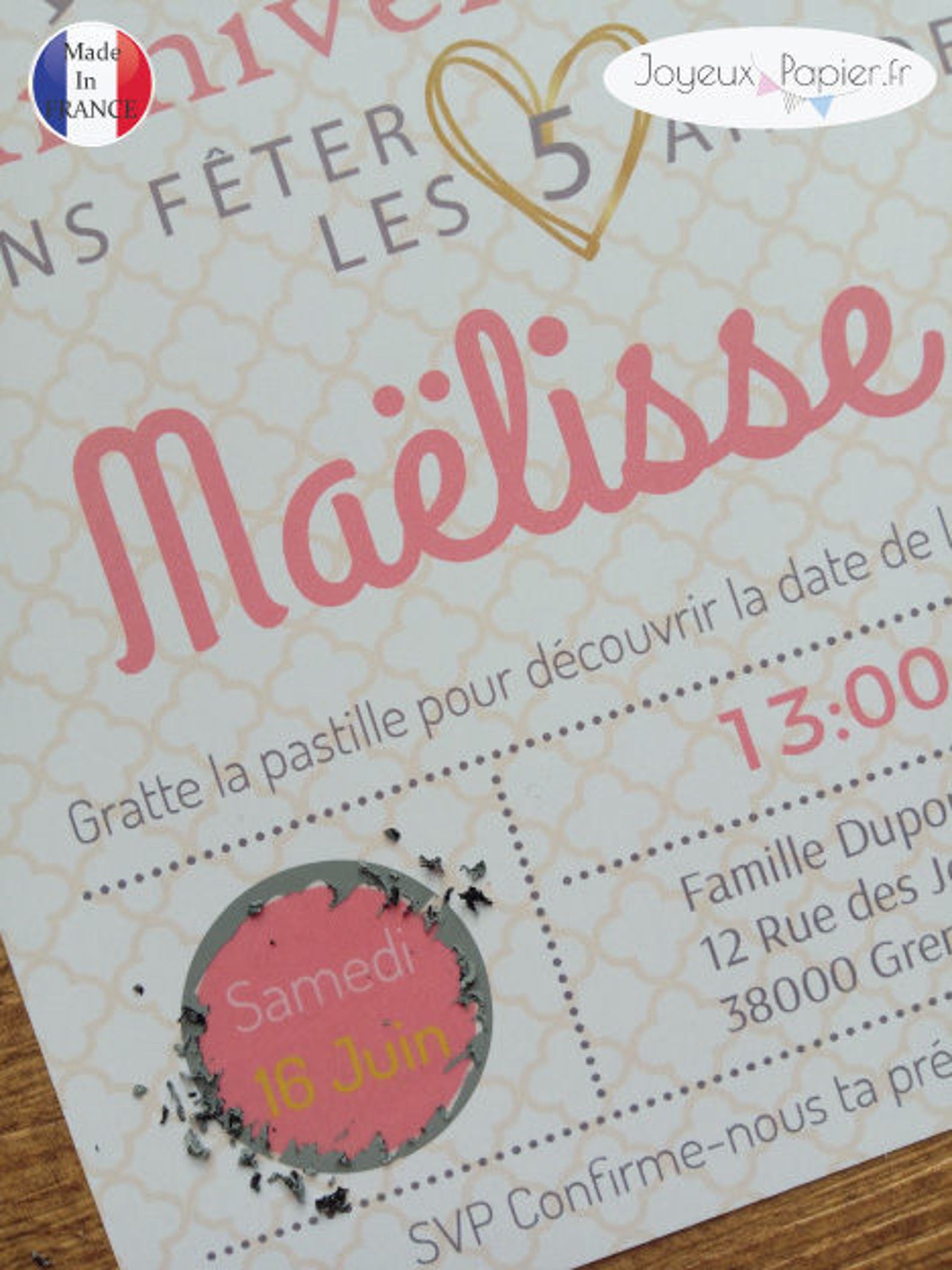 Child Girl Model Princess Scratch Card Birthday Invitation | Etsy