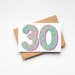 Colourful 30th Birthday Card | Thirtieth Birthday Card, Modern ...
