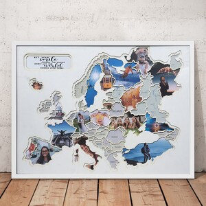 Personalized Photo Map of Europe Map for Traveling in Europe | Etsy