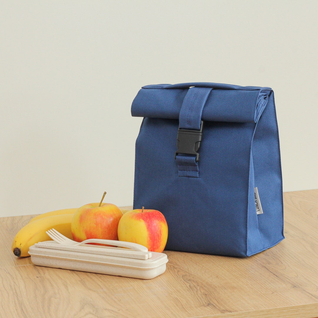 Blue Insulated Lunch Bag: Waterproof Roll Top Thermal Tote - Etsy