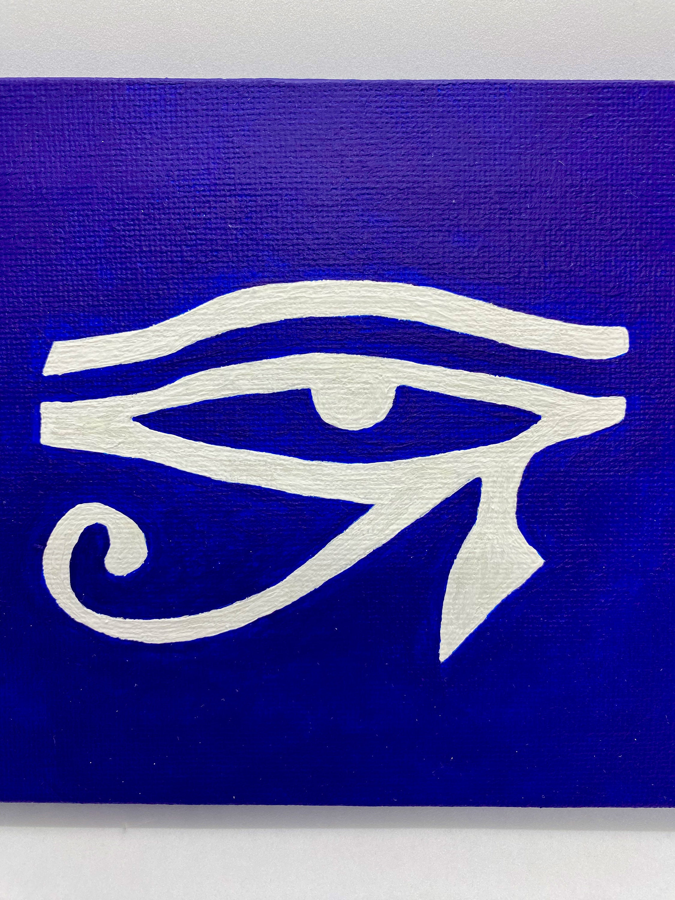 Hand Painted Acrylic Eye of Ra Symbol on Stretched Canvas, Painted Eye ...