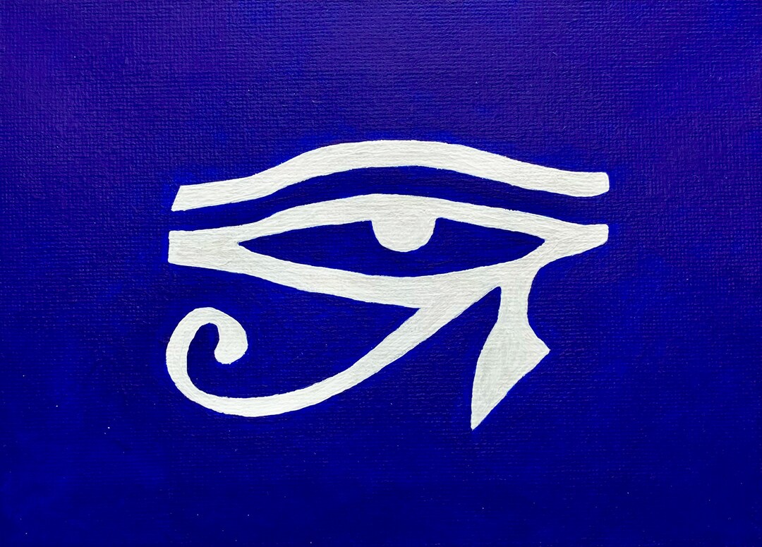 Hand Painted Acrylic Eye of Ra Symbol on Stretched Canvas, Painted Eye ...