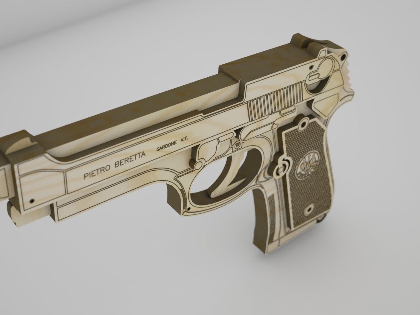 Beretta 92 Rubber Band Gun Laser Cut Vector File Laser Cut | Etsy