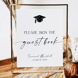 Graduation Guest Book Sign, Minimalist Printable (digital Download) - Etsy