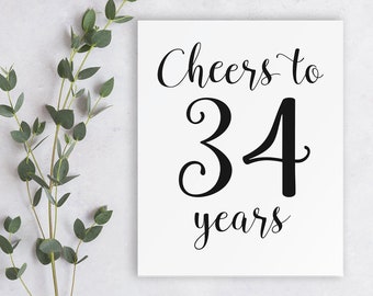 34th birthday party | Etsy