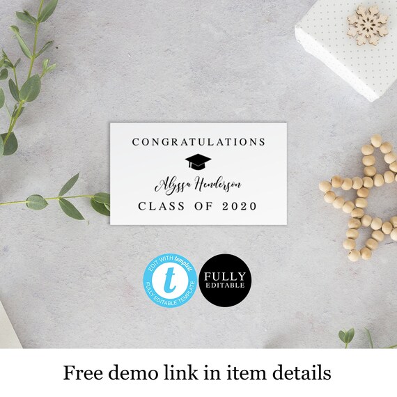 Graduation Insert Card Template Invitation Enclosure - Etsy
