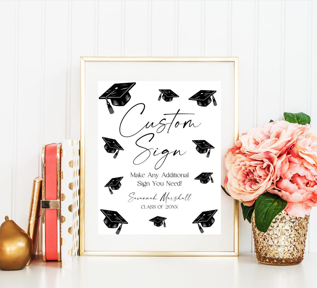 Custom Graduation Sign Template, Editable Graduation Party Sign, Modern ...