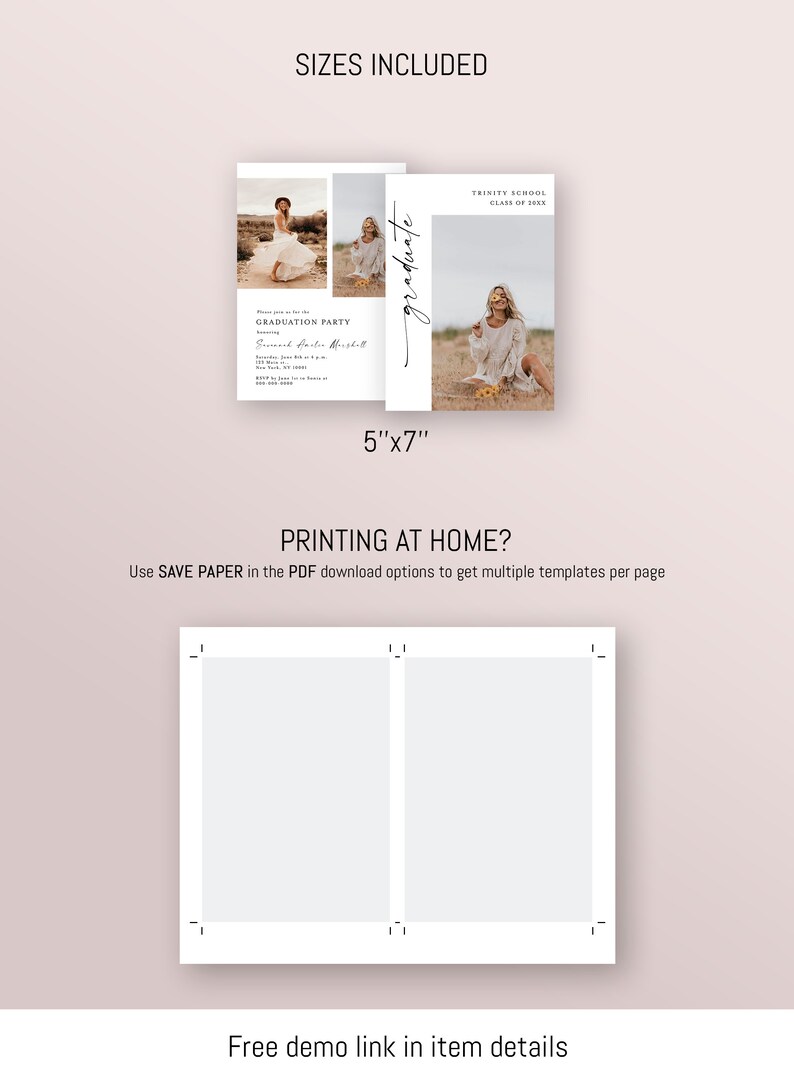 University Graduation Invite Template, Photo Collage, Grad Brunch ...