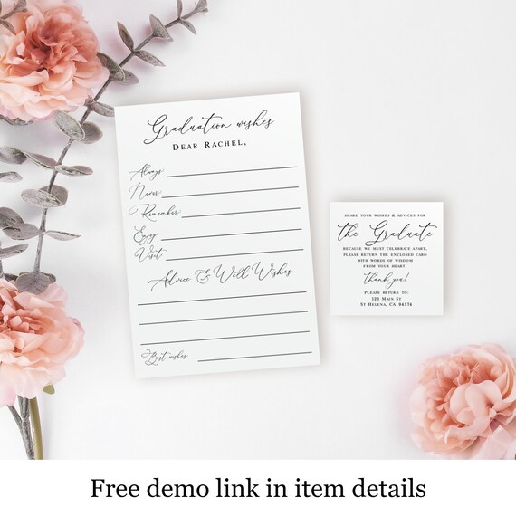 Graduation Change Card Template Celebrate Apart And Advice | Etsy