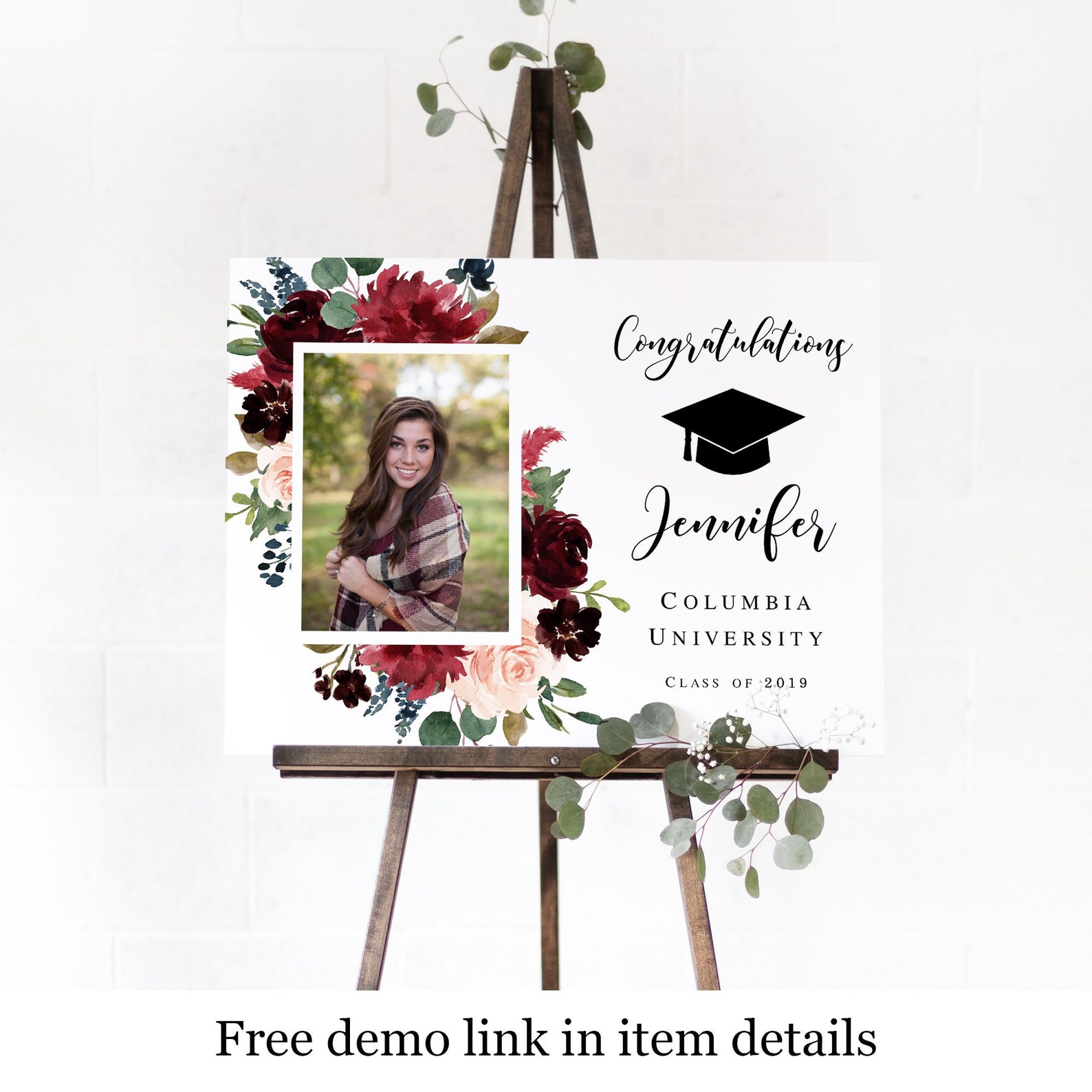 Photo Graduation Yard Sign Outdoor Party Banner Name - Etsy