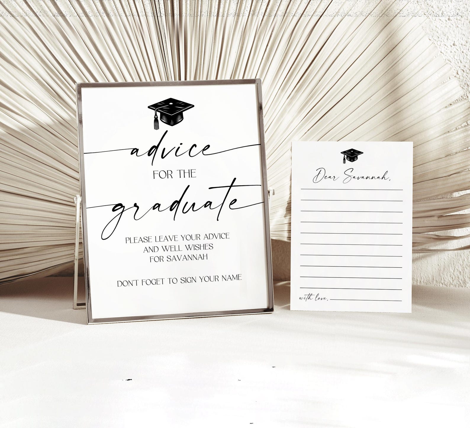 Graduation Advice Card Printable, Editable Wishes Sign for Graduate ...