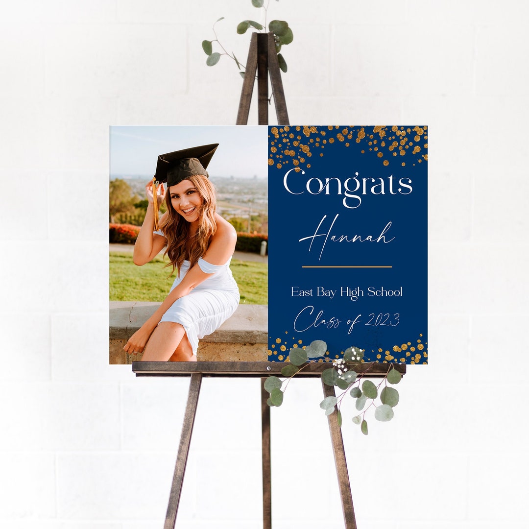 Photo Graduation Poster, Printable Welcome Sign Template, Instant ...
