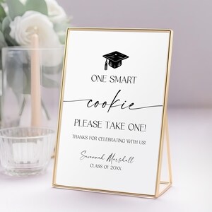 One Smart Cookie Sign Template, Printable Graduation Dessert Table Sign ...