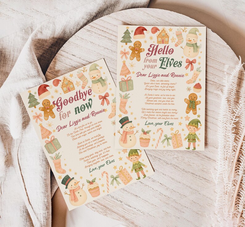 Editable Elf Arrival & Goodbye Letter Set (canva Template) - Etsy