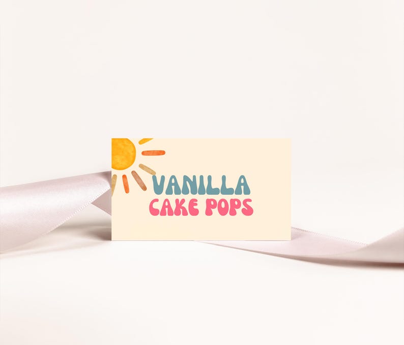 Retro Food Label Template: Editable Buffet Cards, Baby Shower Decor ...