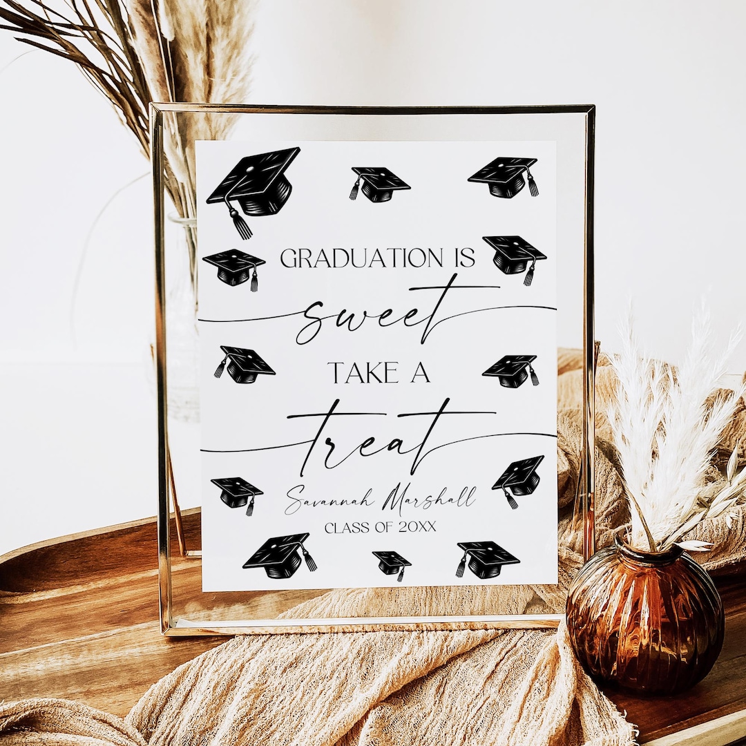 Graduation Dessert Table Sign, Printable Graduation Treat Table Sign ...