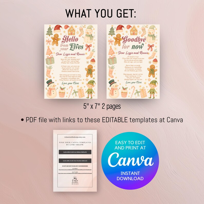 Editable Elf Arrival & Goodbye Letter Set (canva Template) - Etsy