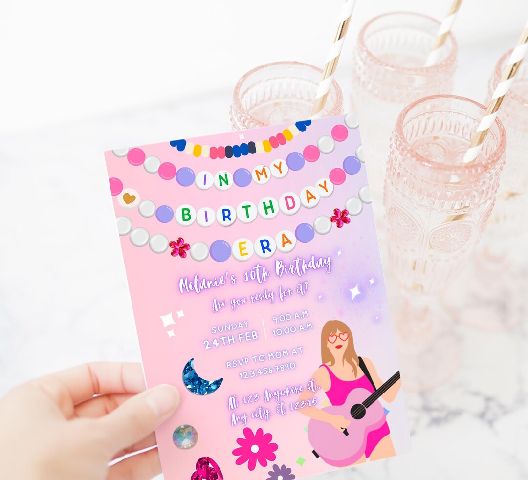 Editable in My Birthday Era Invitation, Swiftie Party Invite ...