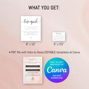 Printable Time Capsule Sign and Cards Template, Edit With Canva, First ...