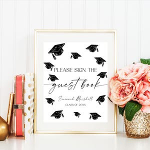 Please Sign the Guest Book Graduation Sign, Editable Printable ...