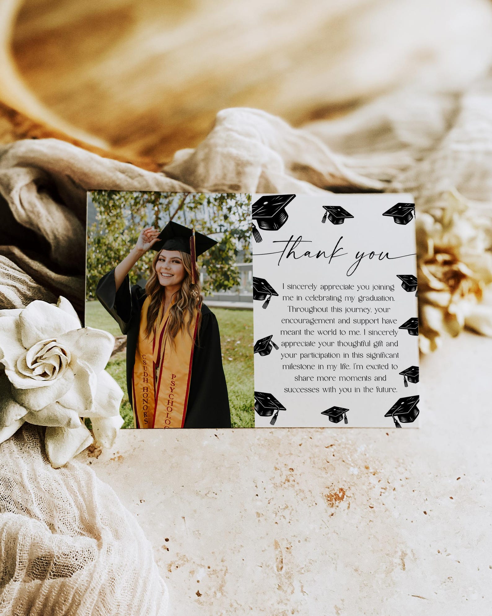 Editable Graduation Thank You Card Template: Class of 2026 (digital ...