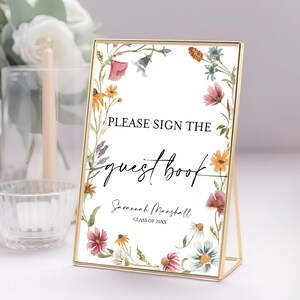 Please Sign the Guest Book Graduation Sign, Editable Printable ...