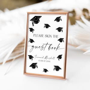 Please Sign the Guest Book Graduation Sign, Editable Printable ...