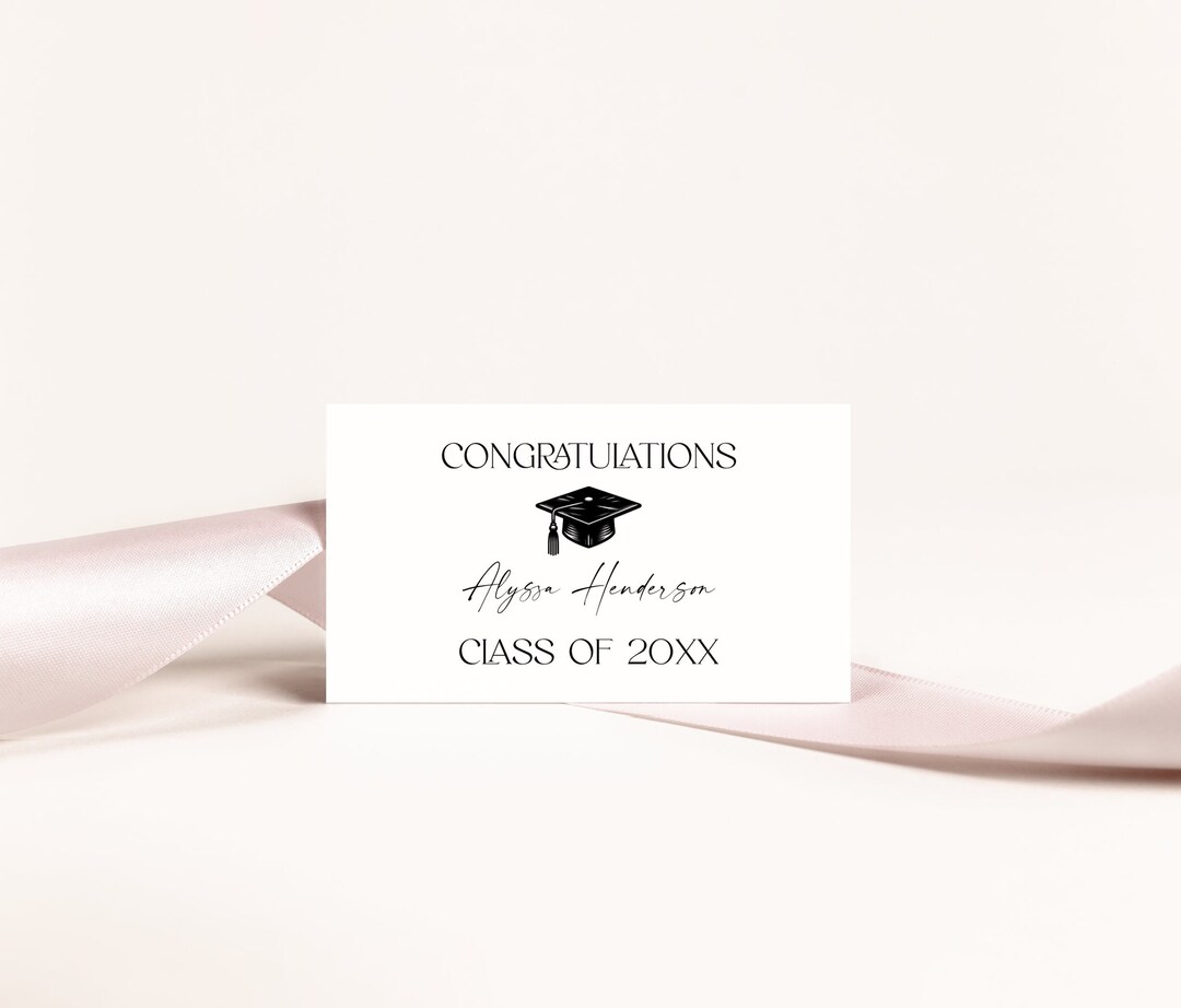 Graduation Name Card Insert Template, Invitation Enclosure ...
