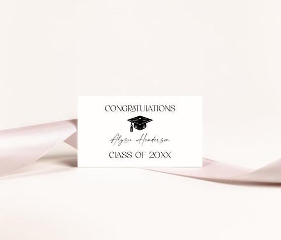 Graduation Name Inserts Template Personalised Graduation Card
